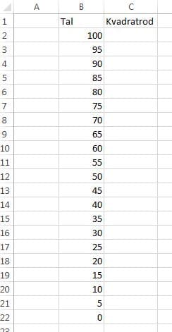 Sådan finder du en kvadratrod (KVROD / SQRT) i Excel