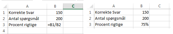 Sådan regner du med procenter i Excel