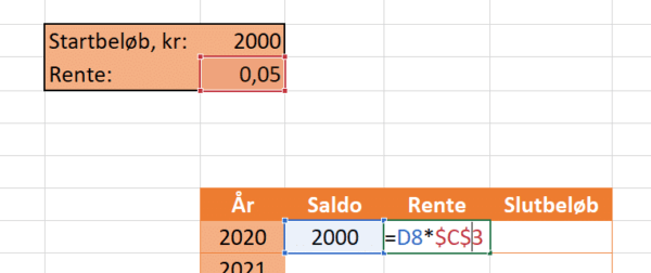 Lær hvordan du udregner renters rente i Excel - trin for trin