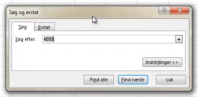 Sådan søger og erstatter du data i Excel med genvejstaster