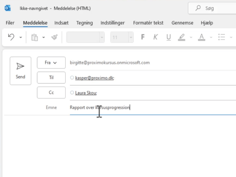 Sådan sender du en mail i Outlook hurtigt og nemt