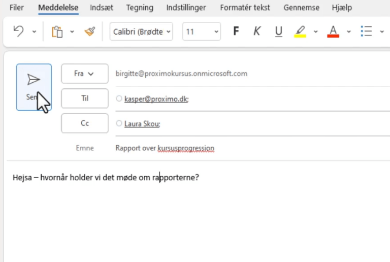 Sådan sender du en mail i Outlook hurtigt og nemt
