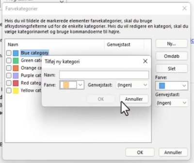 Organiser din indbakke med mapper og farvekoder i Outlook